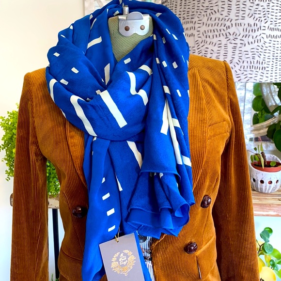 A Peace Treaty | Accessories | Nwt A Peace Treaty Royal Blue Silk Scarf ...